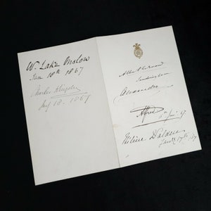 Rare 1867 King Edward VII Queen Alexandra Prince Alfred Signed Royalty ...