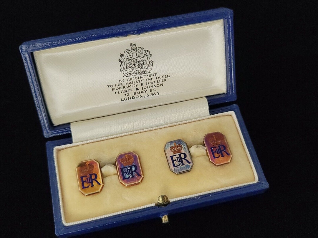 Queen Elizabeth II Royal Presentation Gold Cufflinks Royalty Crown ...