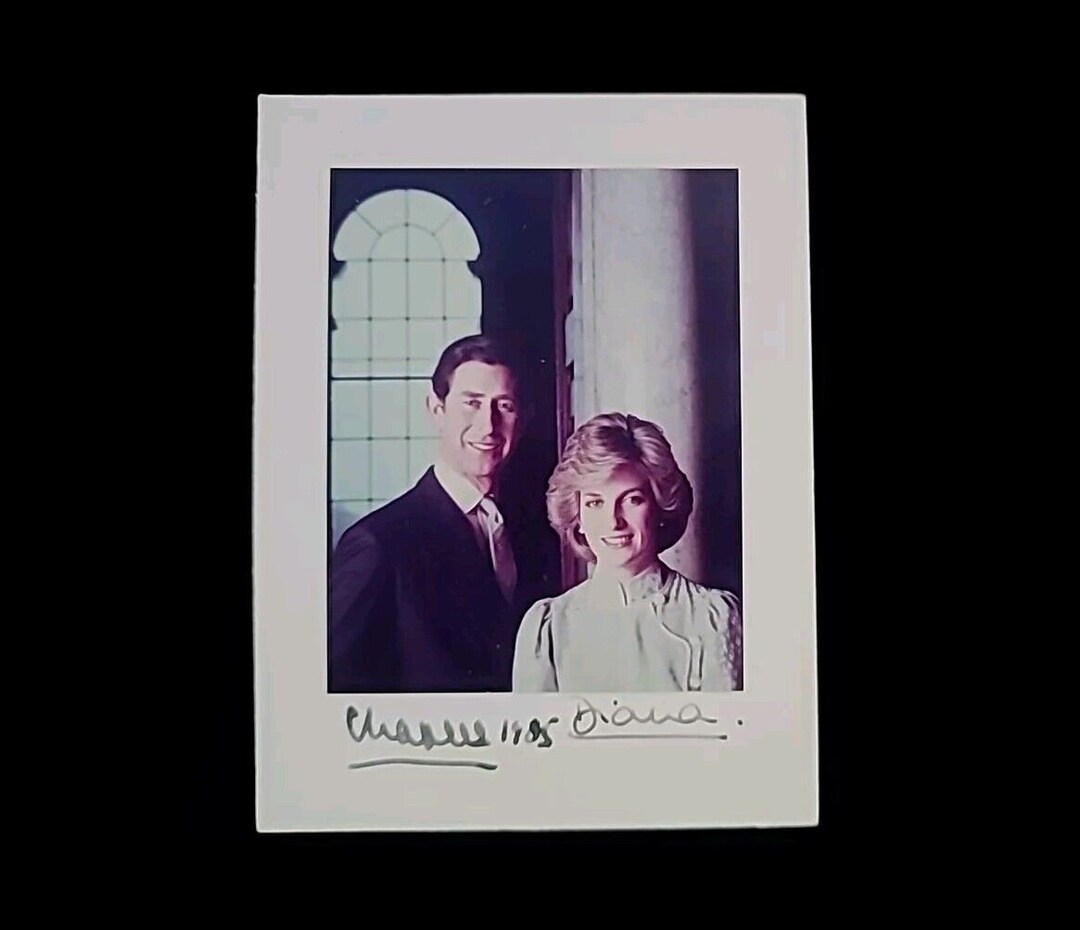 1985 Princess Diana Signed Photo King Prince Wales Charles III ...