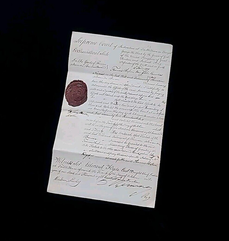Royal Baronet Prince King George III Royalty British Court Document Wax ...