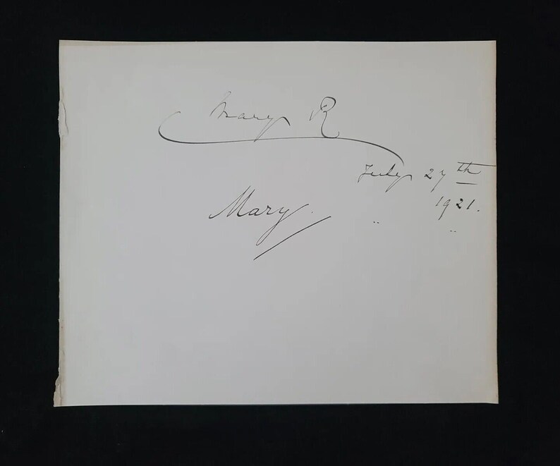 Rare Antique Queen Mary Princess Mary Signed Royal Letter Document ...