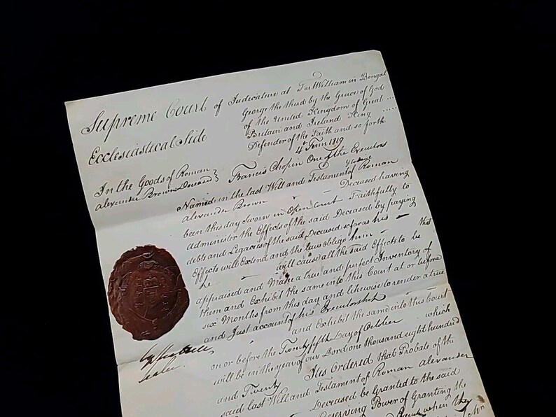 Royal Baronet Prince King George III Royalty British Court Document Wax ...