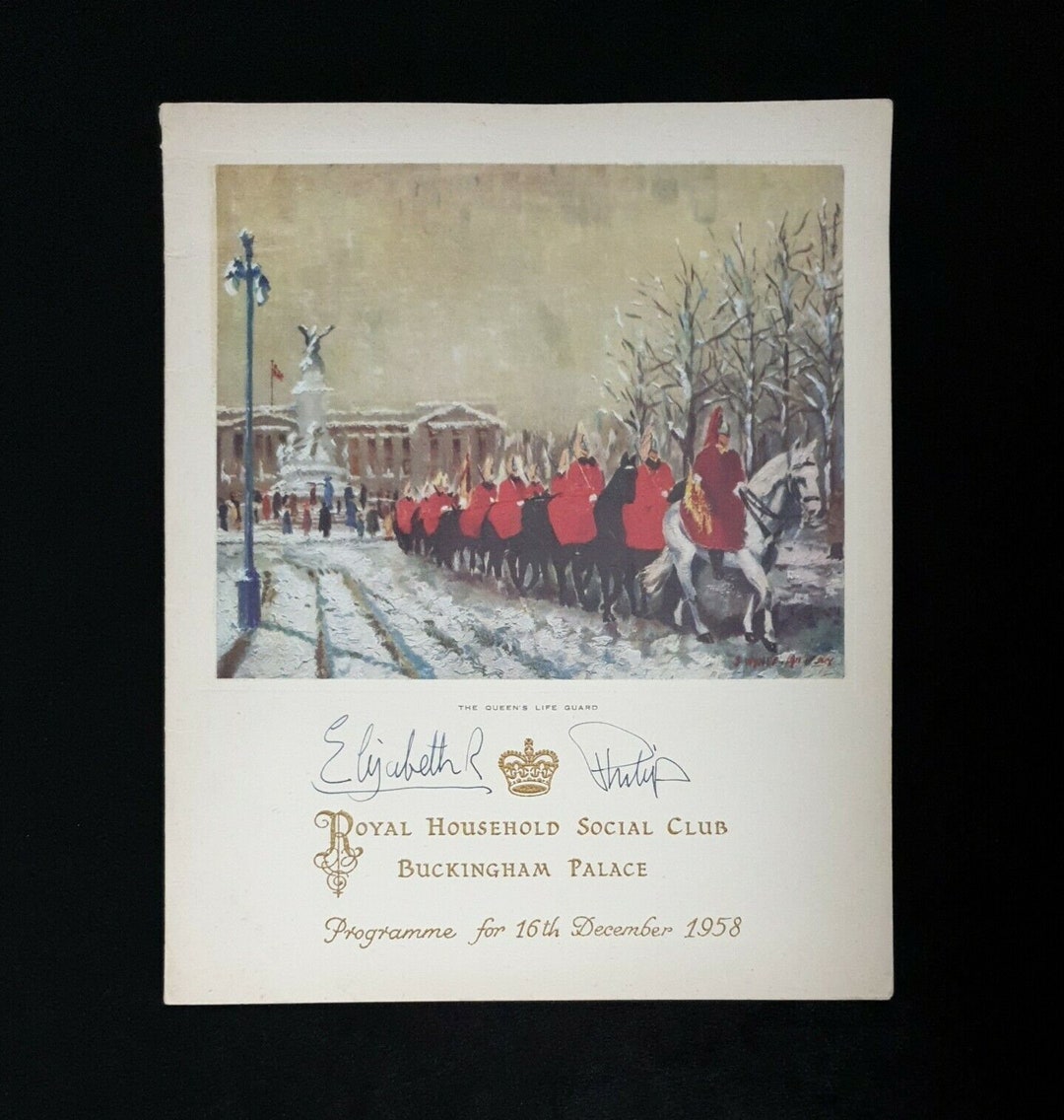 Rare 1958 Queen Elizabeth II Signed Autograph Royal Document Household ...