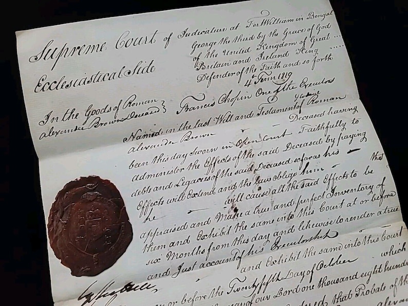Royal Baronet Prince King George III Royalty British Court Document Wax ...