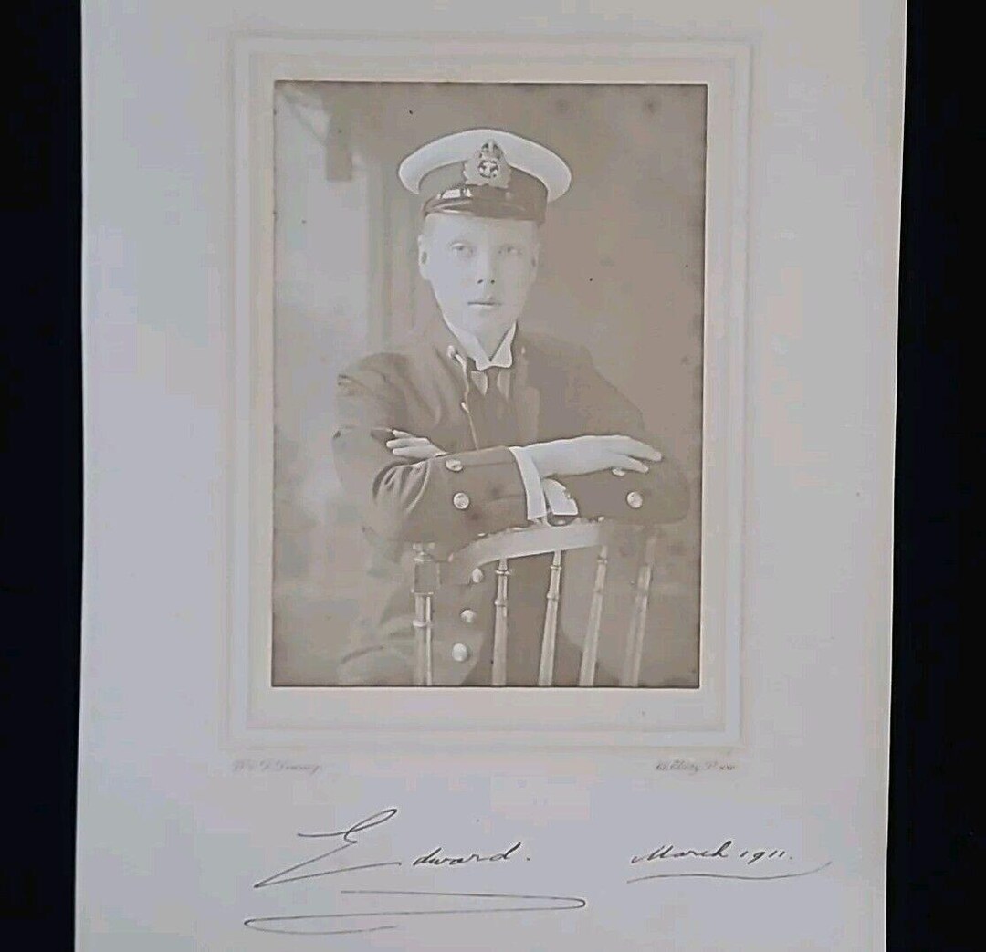 1911 King Edward VIII Signed Royal Photo Prince Wales Autograph British ...