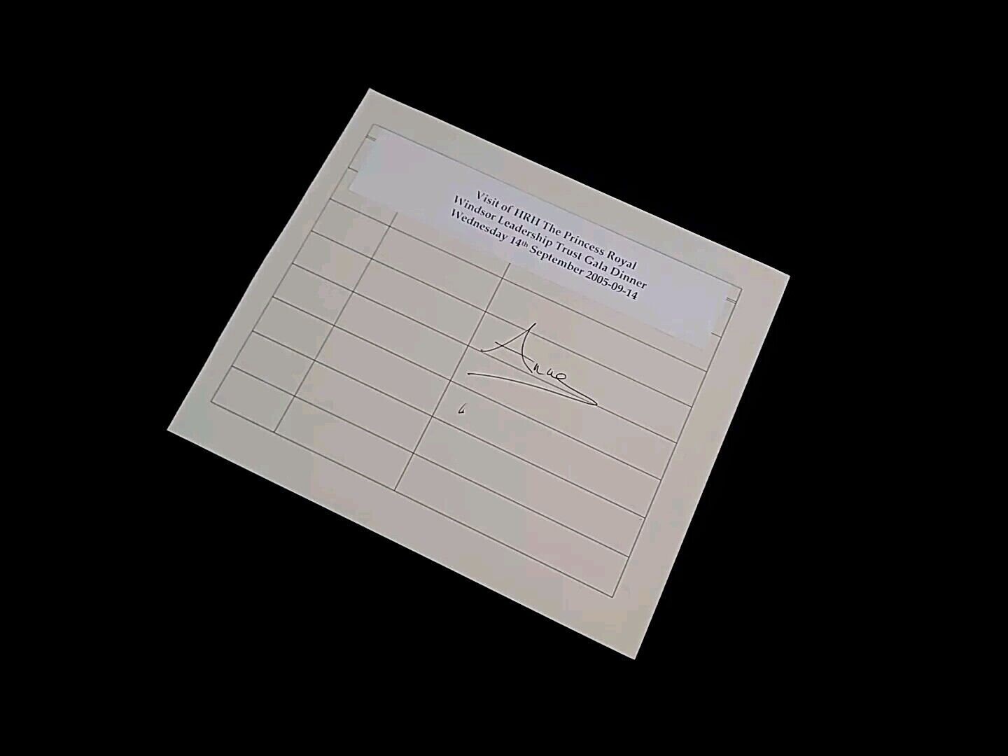 Princess Anne Signed Royal Document Queen Elizabeth Royalty Autograph ...