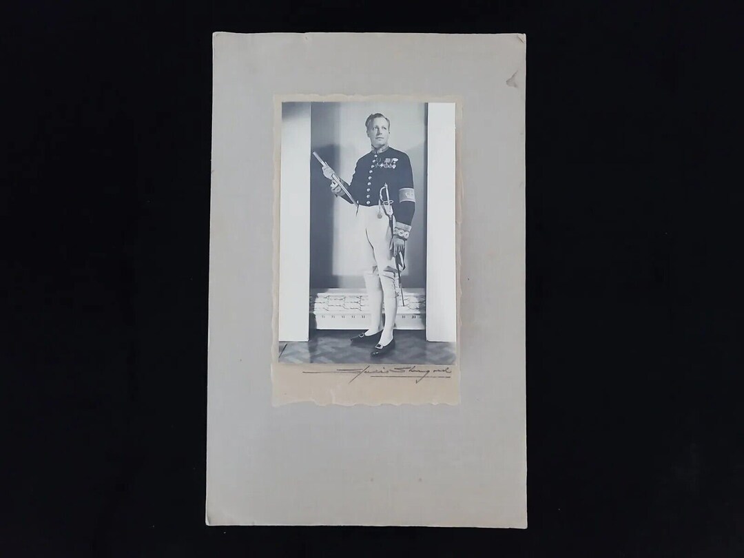 Antique Original Photograph Gold Staff Officer Queen Elizabeth II ...