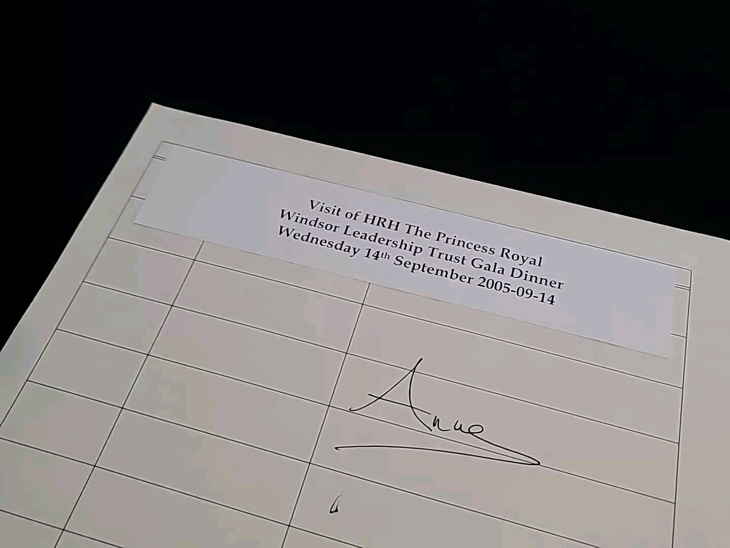 Princess Anne Signed Royal Document Queen Elizabeth Royalty Autograph ...