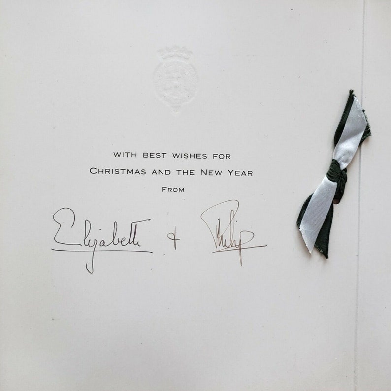 1951 Queen Elizabeth II Signed Autograph Royal Christmas Card British ...