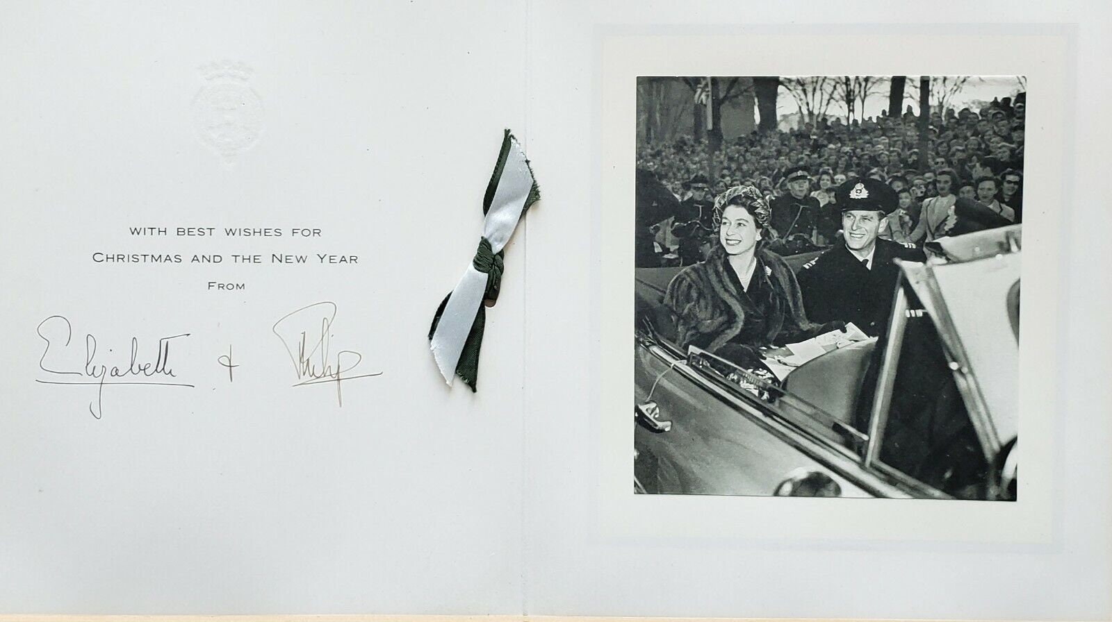 1951 Queen Elizabeth II Signed Autograph Royal Christmas Card British ...