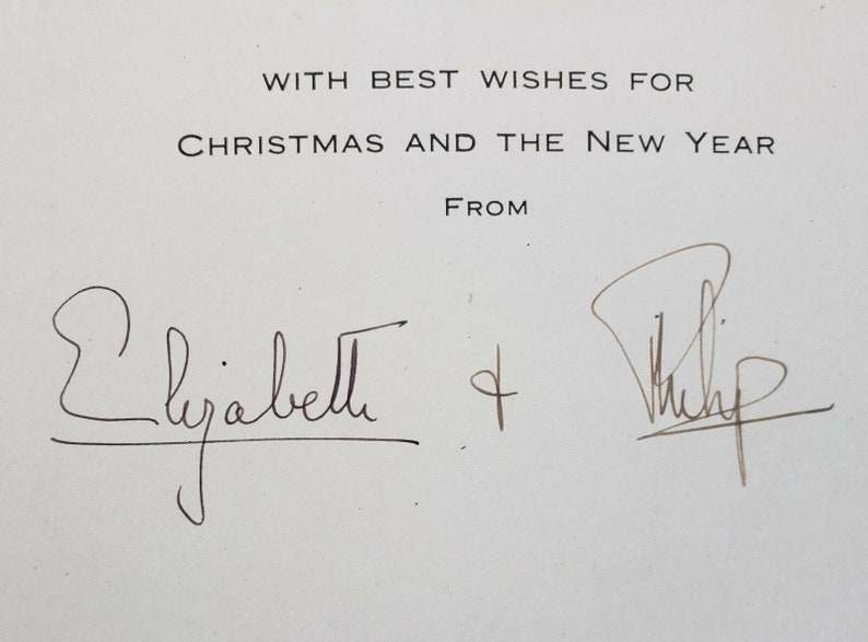 1951 Queen Elizabeth II Signed Autograph Royal Christmas Card British ...
