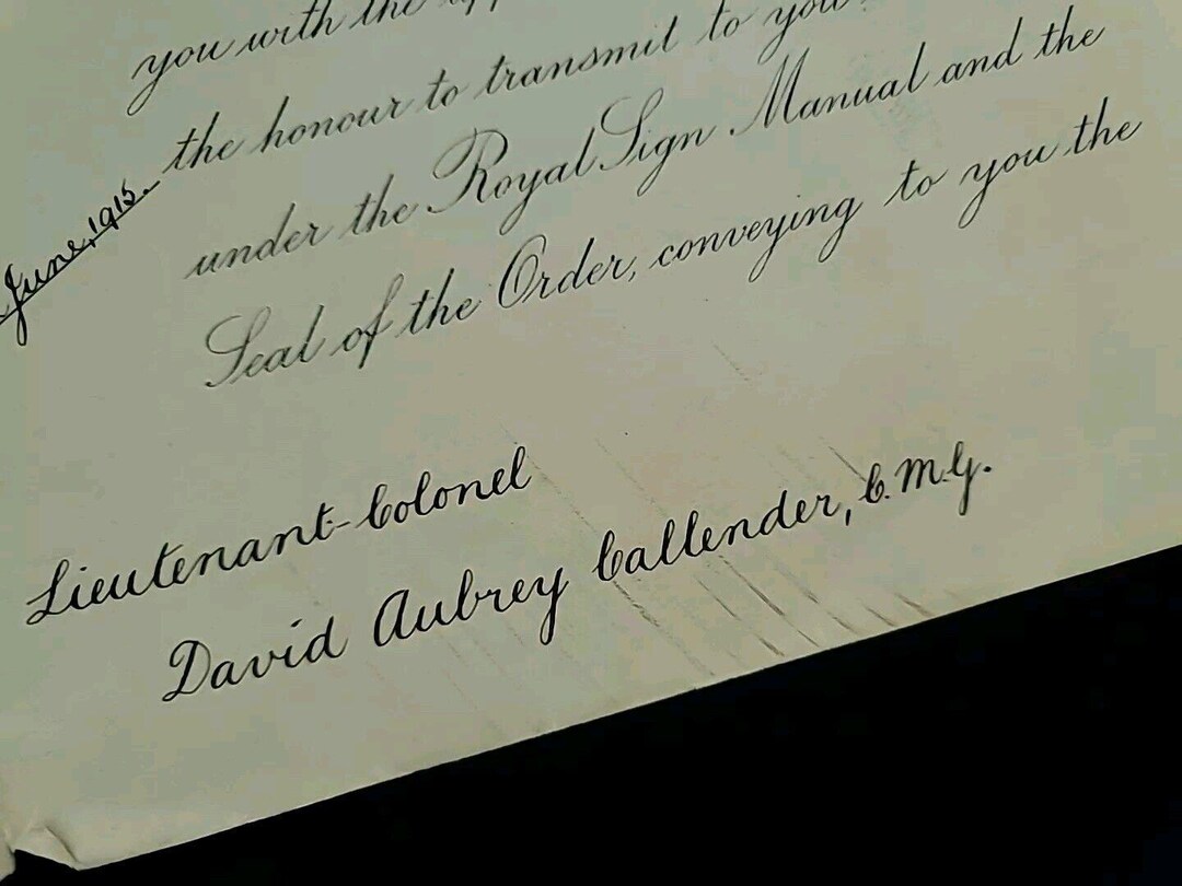 1917 King George V Order of St. Michael Saint George Warrant Document ...