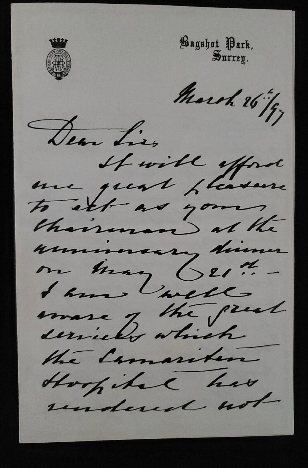 Prince Arthur Duke of Connaught Earl of Sussex Singed Royal Document ...
