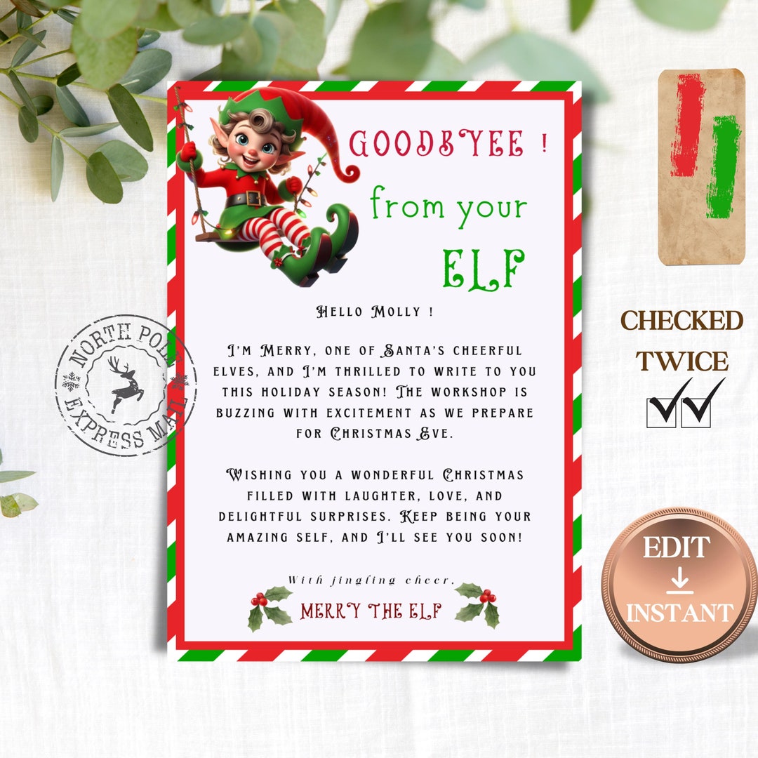 Editable Elf Are Back Letter, Elf Welcome Back Letter, Elf Ideas ...
