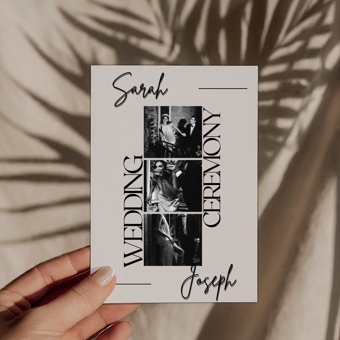 Editable Double Sided Wedding Photo Collages Invitation Template ...