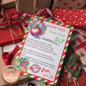 Buddy Elf Printable Christmas Card, Message From Christmas Elf Sign ...