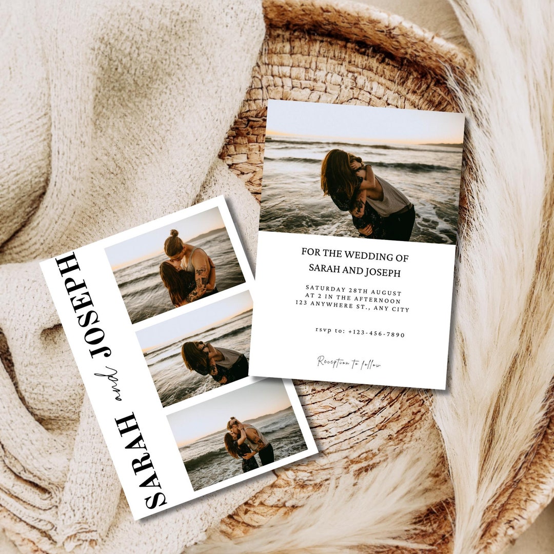 Editable Wedding Photo Booth / Sign Invitation Template, Elegant ...