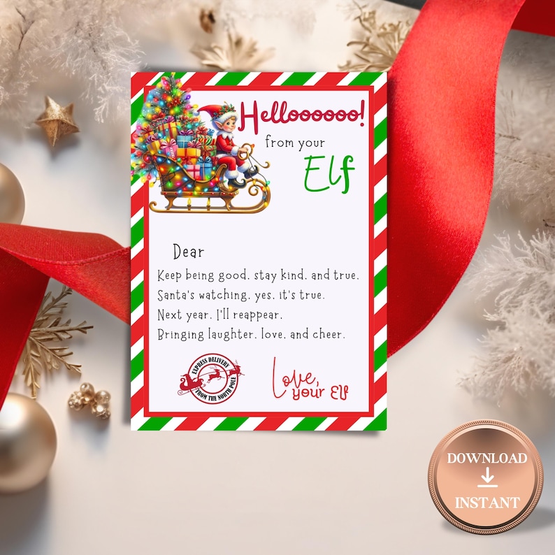 Printable Elf Welcome Back Letter, Elf on the Shelf Notes, Letter ...