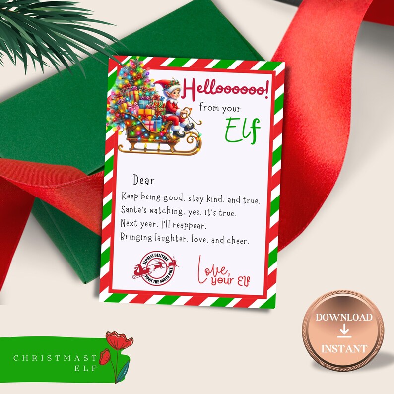 Printable Elf Welcome Back Letter, Elf on the Shelf Notes, Letter ...