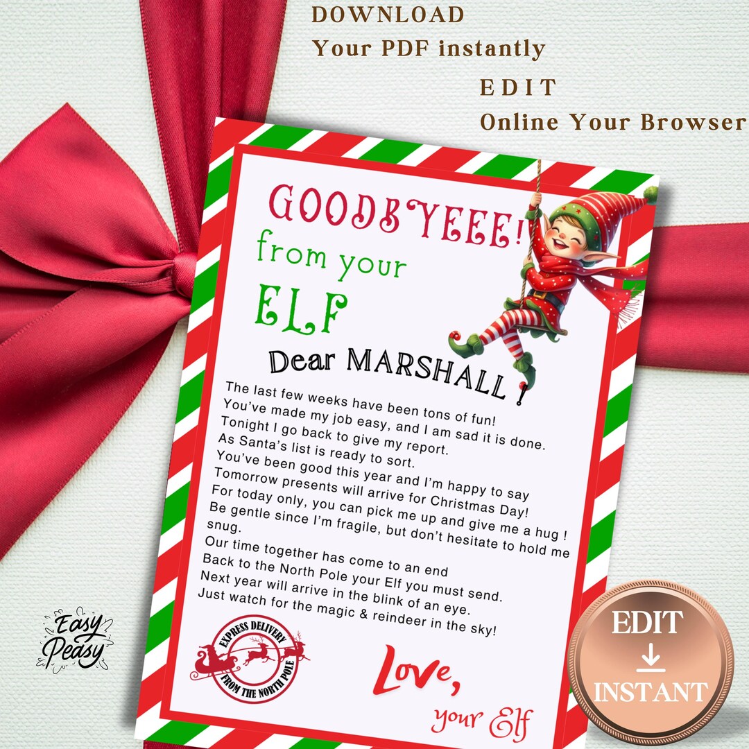 Editable Elf Welcome Back Letter, Elf Ideas, Christmas Tradions, Letter ...