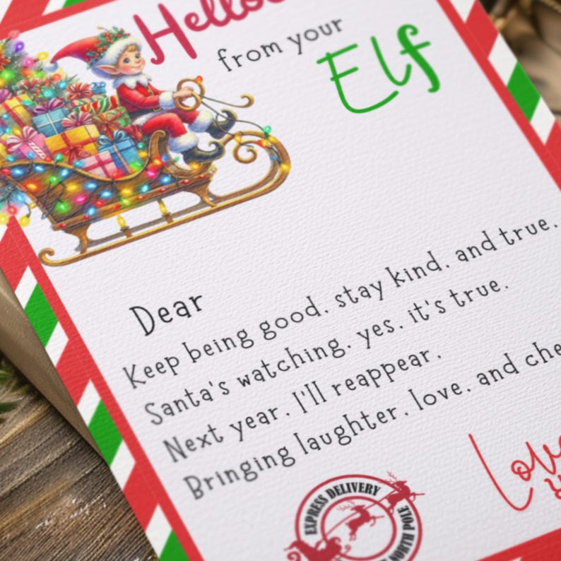 Printable Elf Welcome Back Letter, Elf on the Shelf Notes, Letter ...