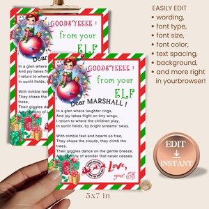 Buddy Elf Printable Christmas Card, Message From Christmas Elf Sign ...