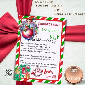 Buddy Elf Printable Christmas Card, Message From Christmas Elf Sign ...
