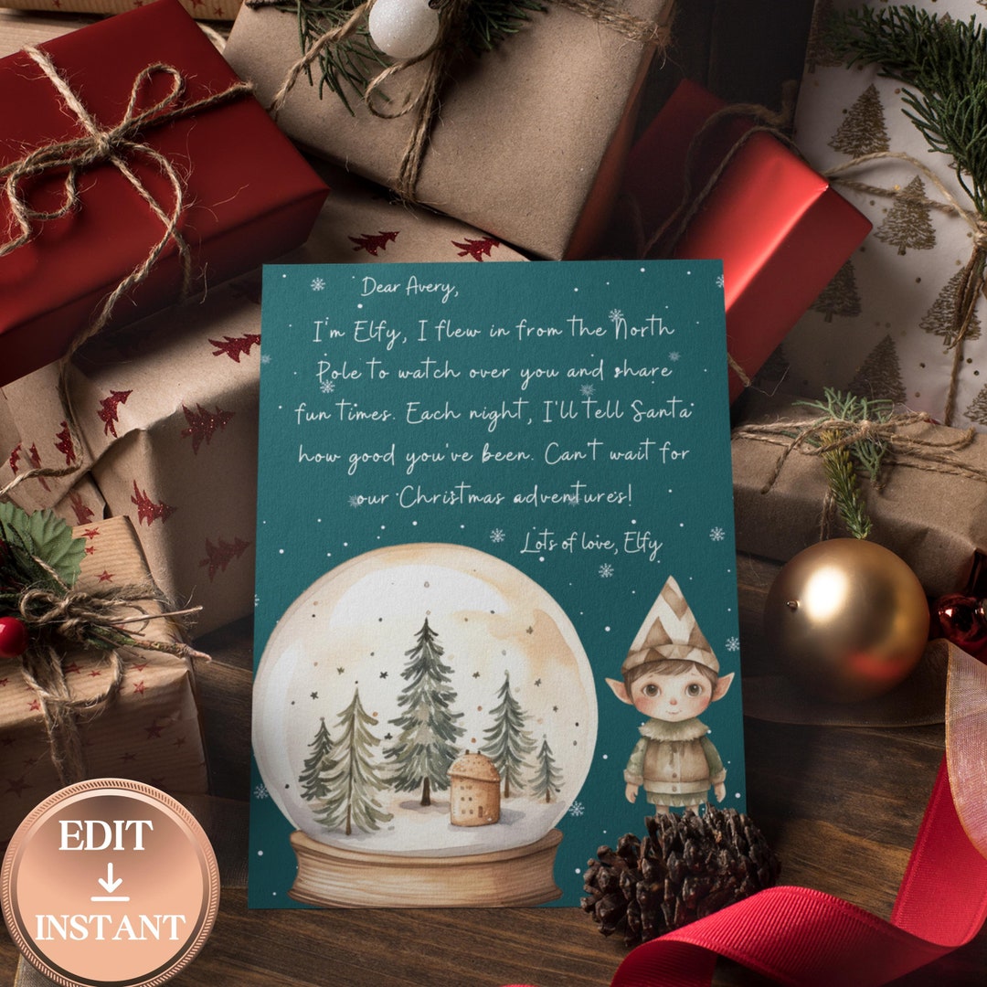 Editable Christmas Tradions Elf Returns Letter TEMPLATE, Welcome Back ...