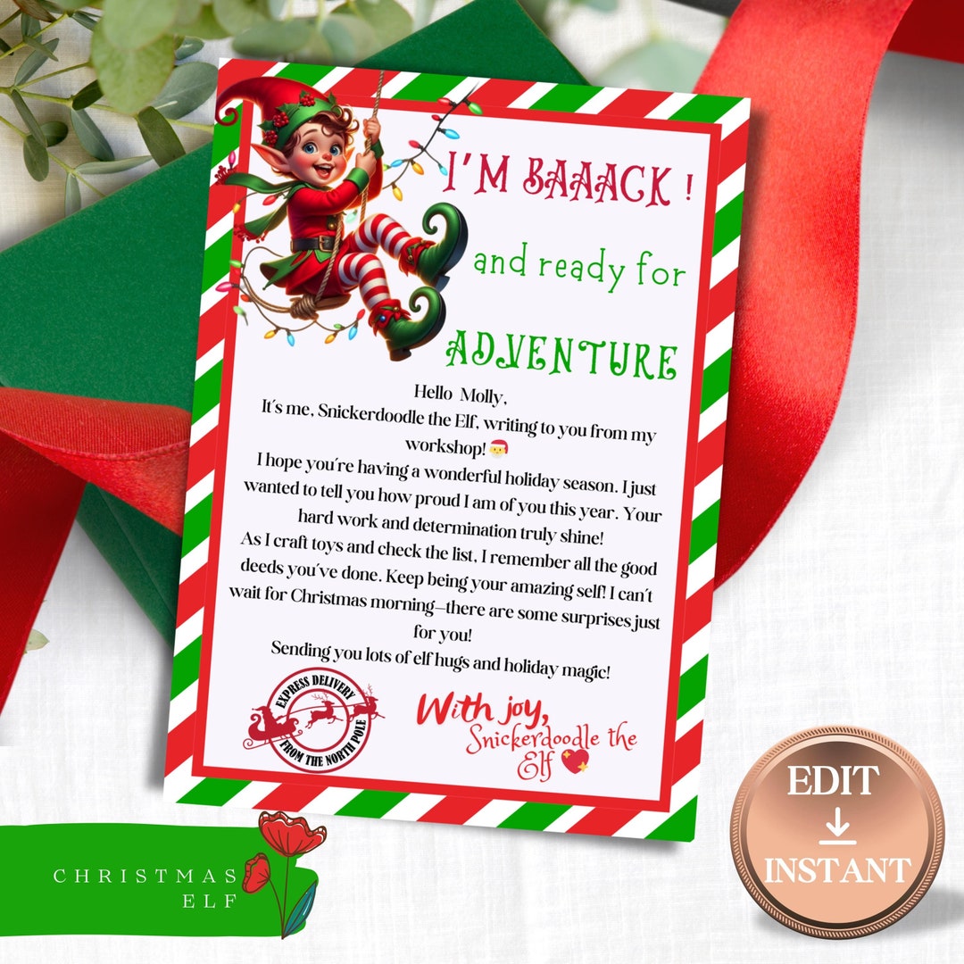 Editable Elf Welcome Back Letter, Elf Ideas, Christmas Tradions, Letter ...