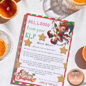 Editable Christmas Elf Arrival Letter First Time, Hello Elf Welcome ...