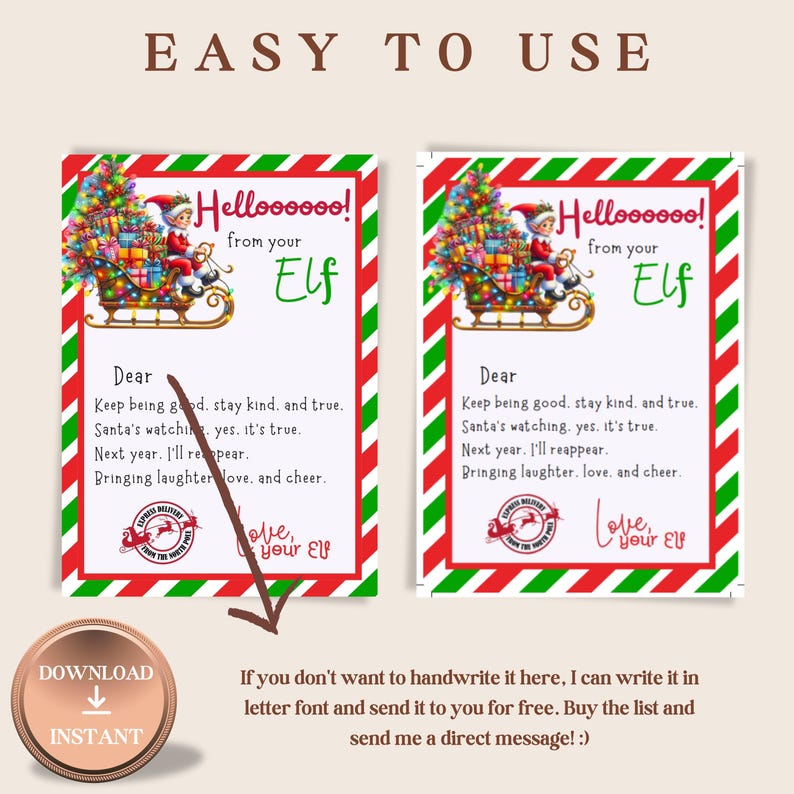 Printable Elf Welcome Back Letter, Elf on the Shelf Notes, Letter ...
