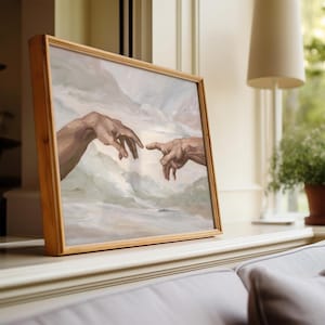 Creation of Adam Hands Painting | God With Us Oil Painting by Alyssa ...