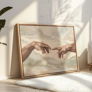 Creation of Adam Hands Painting | God With Us Oil Painting by Alyssa ...