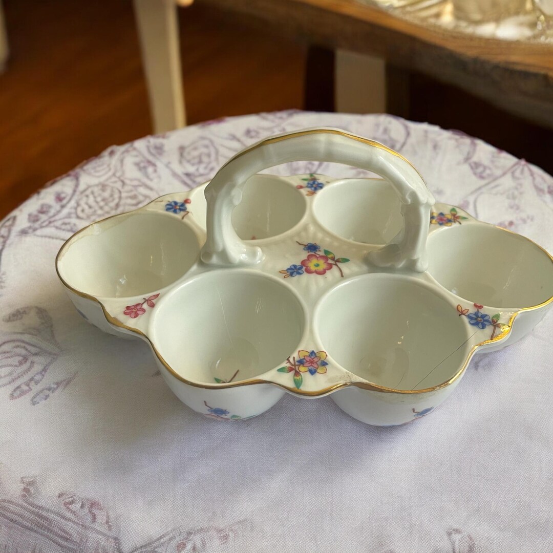 Vintage Limoges Porcelain Oeufrien egg Holder. 7x4.5. Found in Paris ...