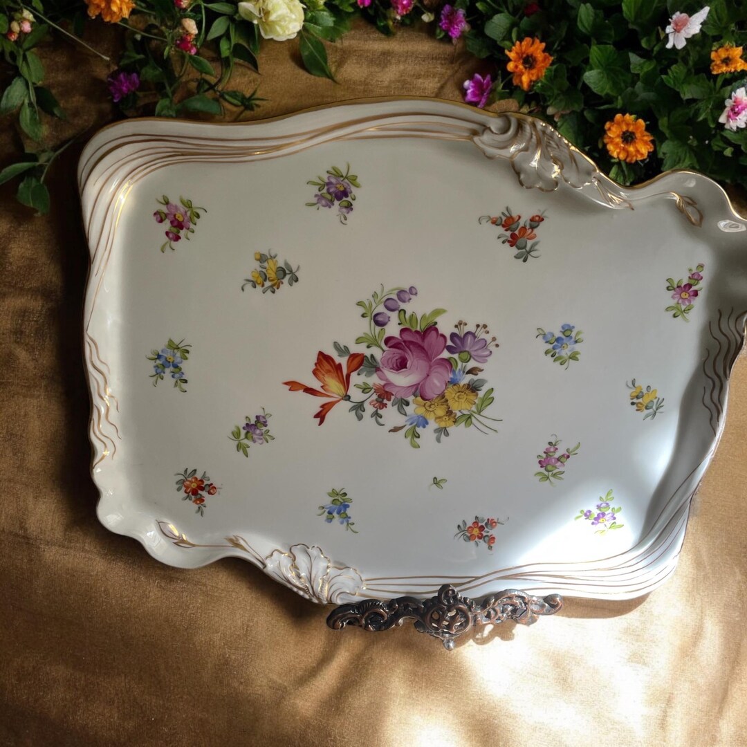 Antique Prussian Platter SAXE German Hand Painted Fine Porcelain ...