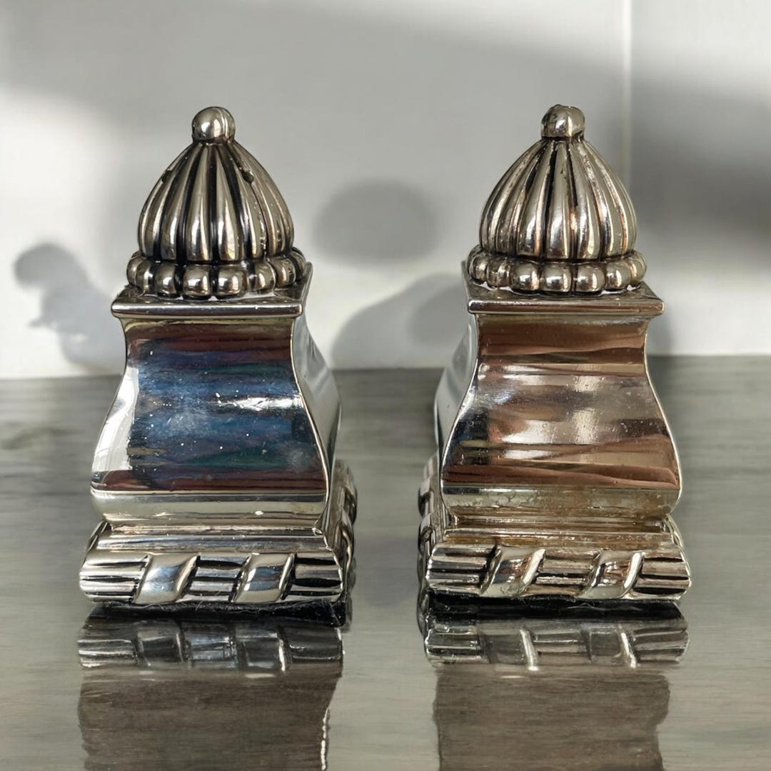 Vintage Bombay Co Mini Silver Plated Salt Pepper Shakers - Etsy