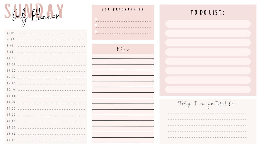 Planner Template - Etsy