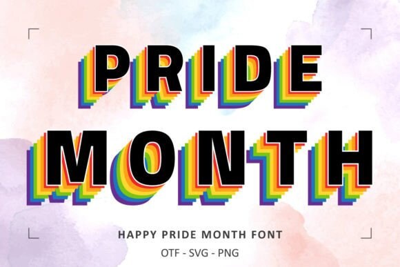Happy Pride Month Font Pride Font Silhouette Font Inspired Rainbow Flag Font Fontdownload ...