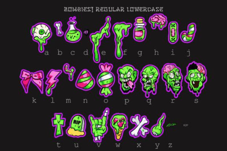 ZOMBIES Font Halloween Font Spooky Font Digitaldownload Textdownload ...