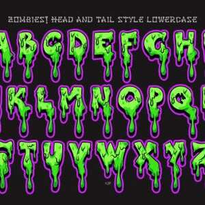 ZOMBIES Font Halloween Font Spooky Font Digitaldownload Textdownload ...