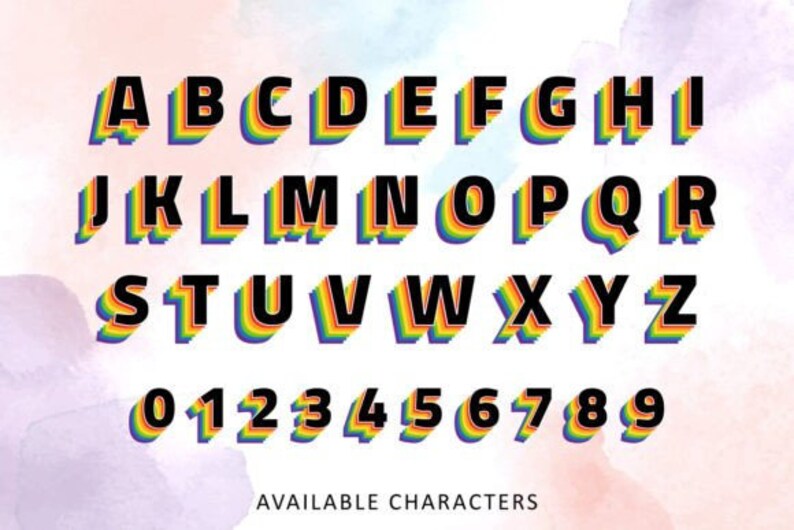 Happy Pride Month Font Pride Font Silhouette Font Inspired Rainbow Flag ...