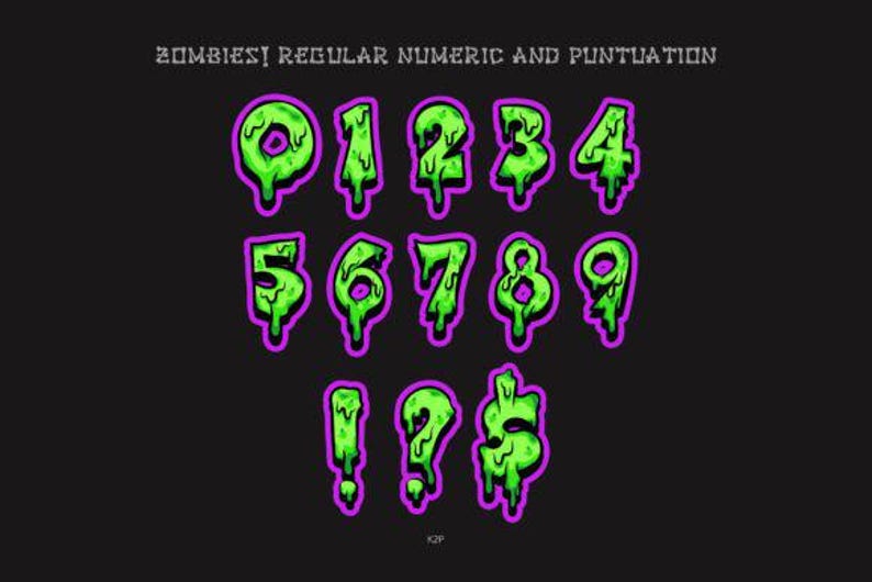 ZOMBIES Font Halloween Font Spooky Font Digitaldownload Textdownload ...