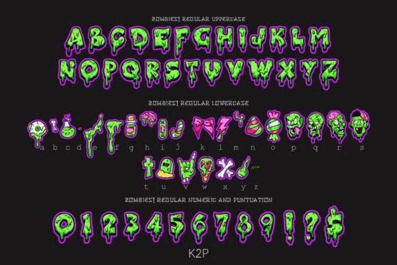ZOMBIES Font Halloween Font Spooky Font Digitaldownload Textdownload ...