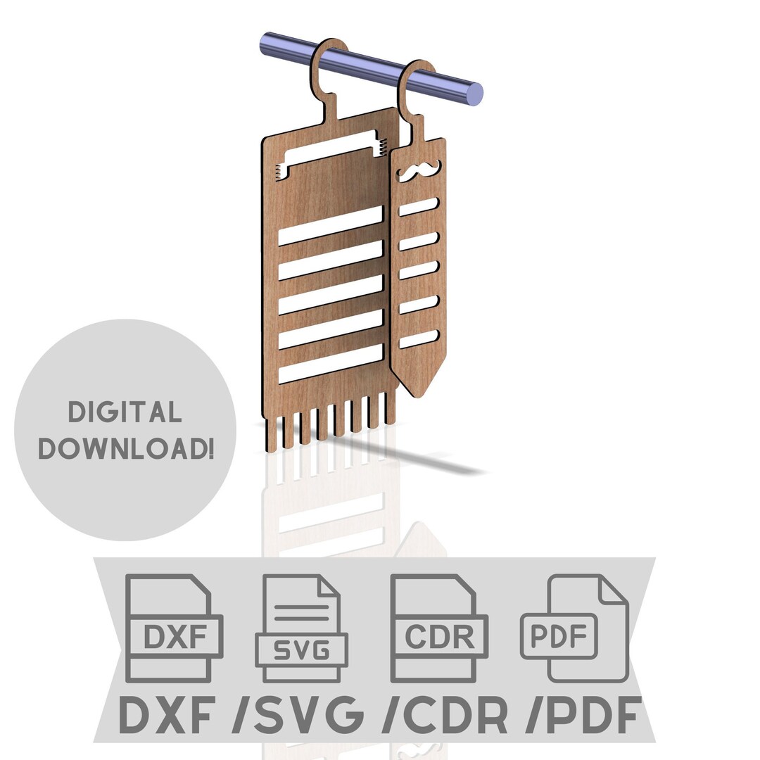 Tie Scarf Hanger Wardrobe Wooden SVG File CDR File DXF File for Laser ...