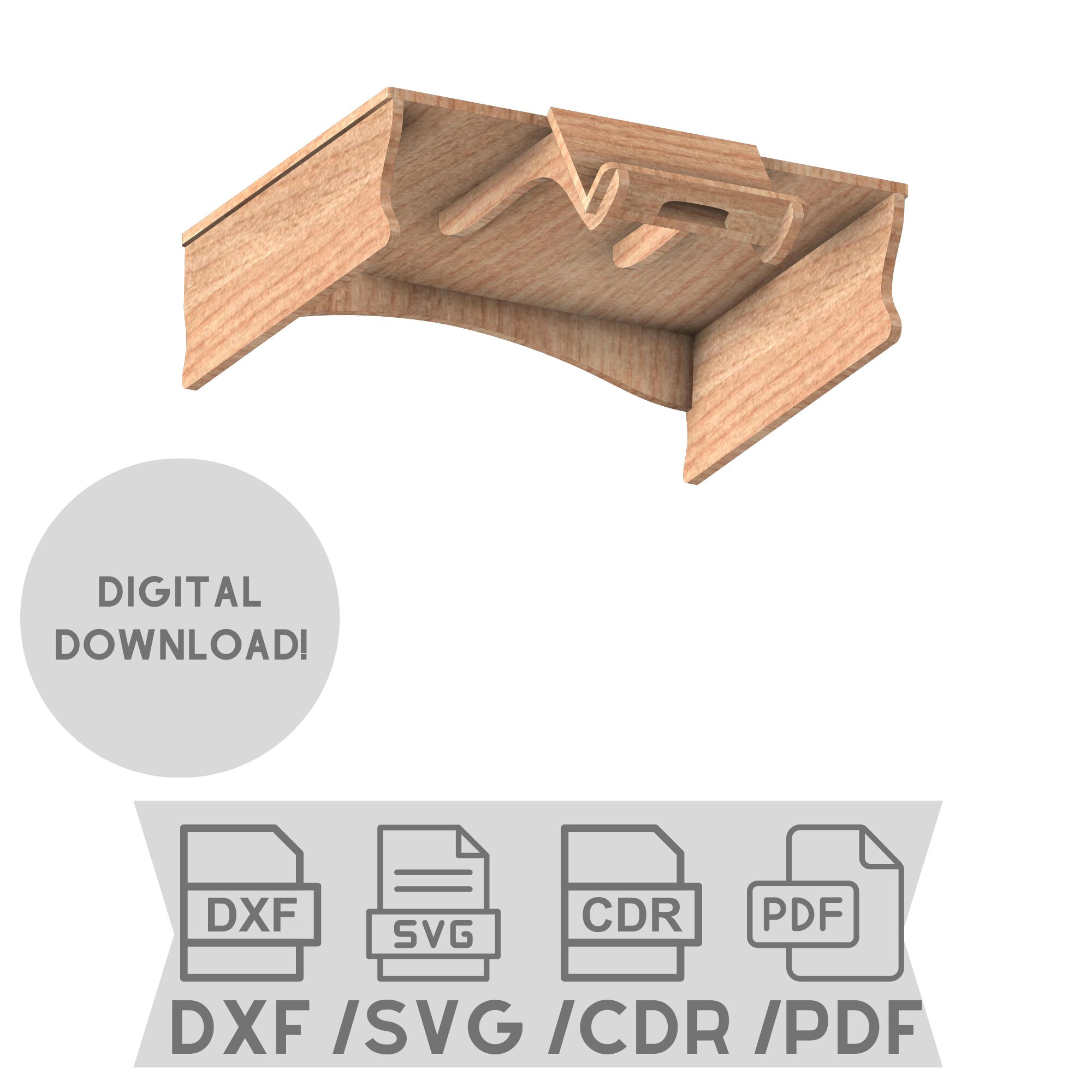 Laser Cut Laptop Stand Wooden SVG File CDR File DXF File for Laser ...