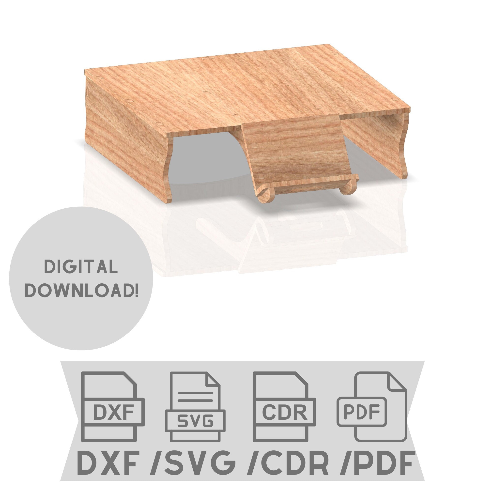 Laser Cut Laptop Stand Wooden SVG File CDR File DXF File for Laser ...