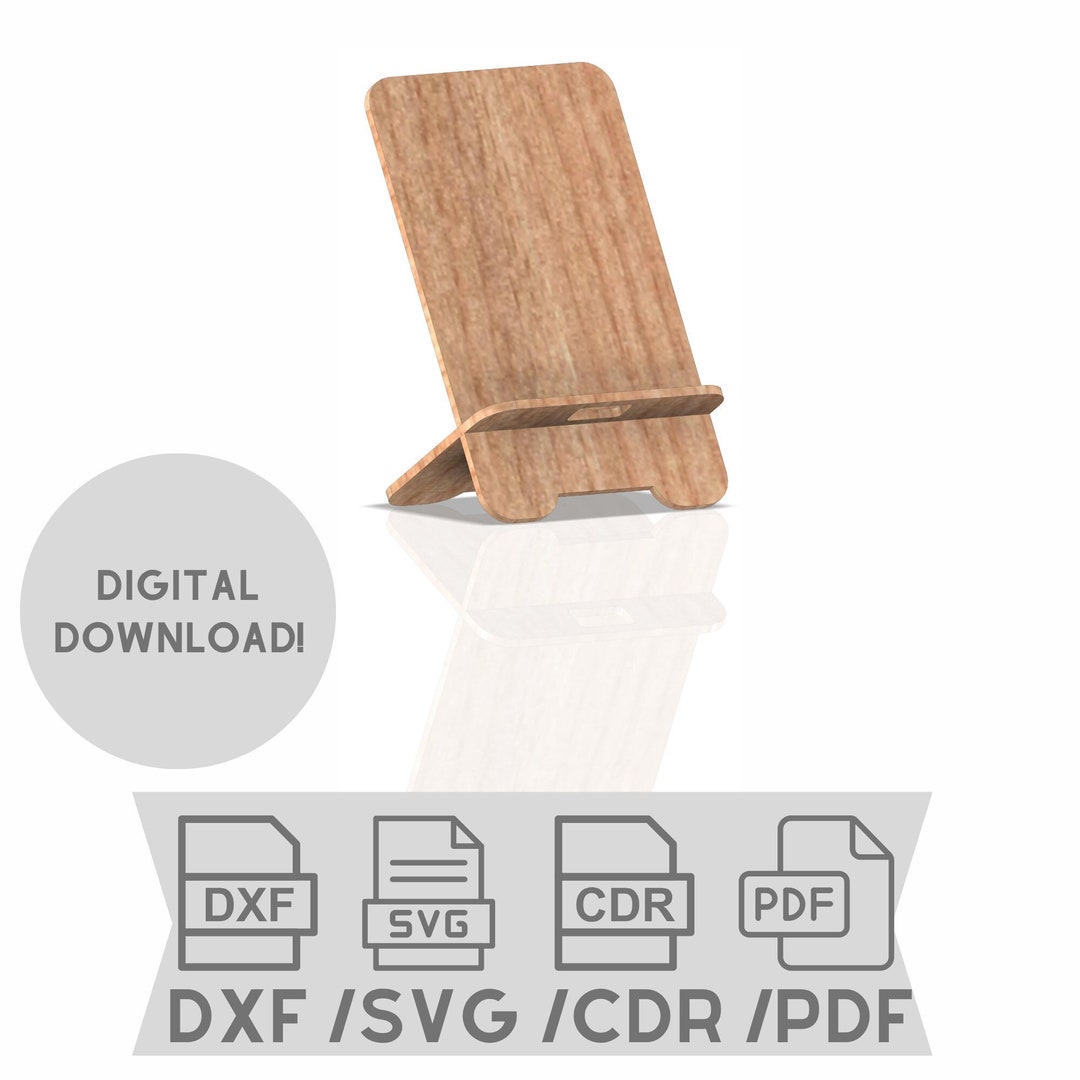 Phone Stand Holder Simple Laser Cutting SVG File CDR File DXF File for ...