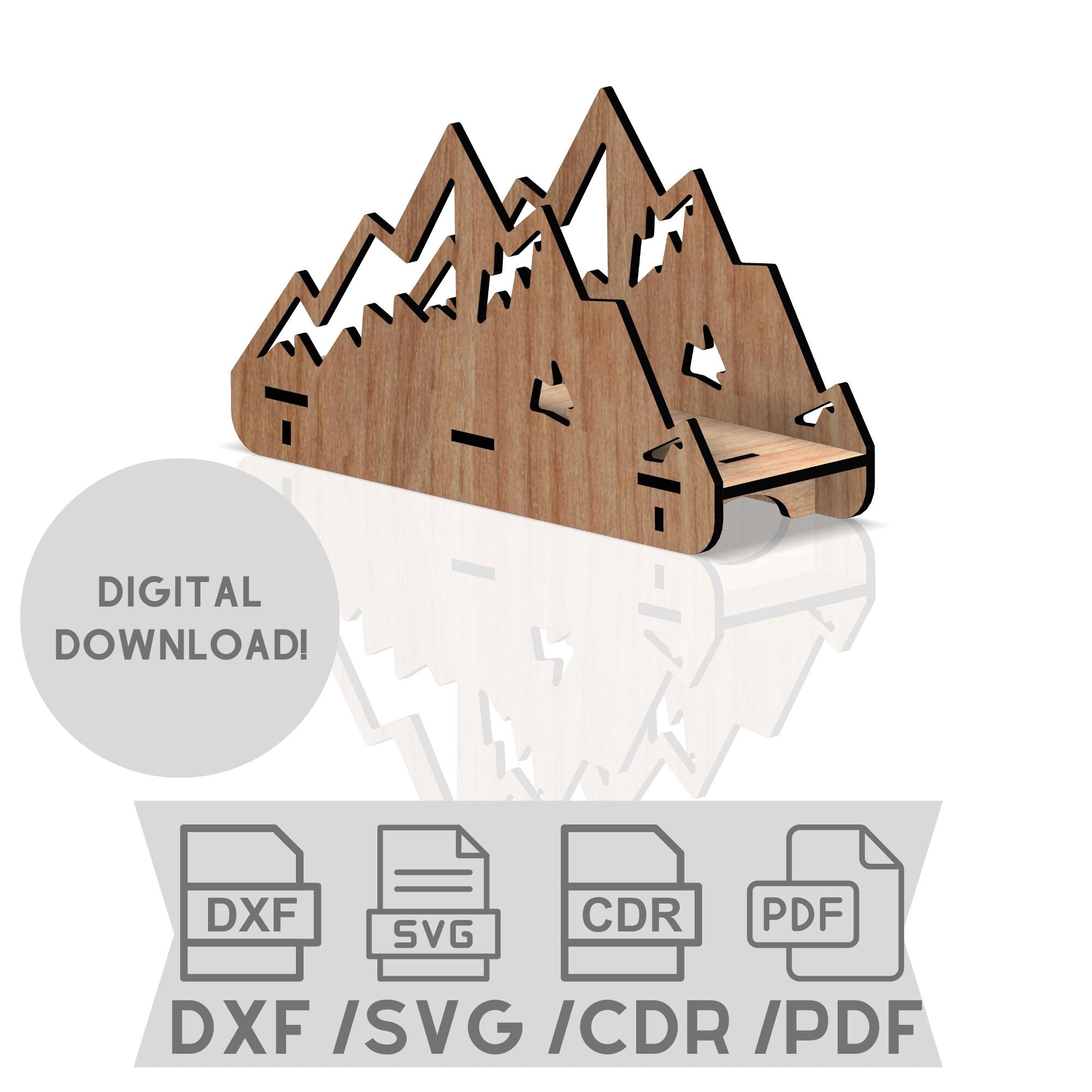 Napkin Holder Mountain Laser Cut Wooden SVG File CDR File DXF File for Laser Cutting Machine - Etsy