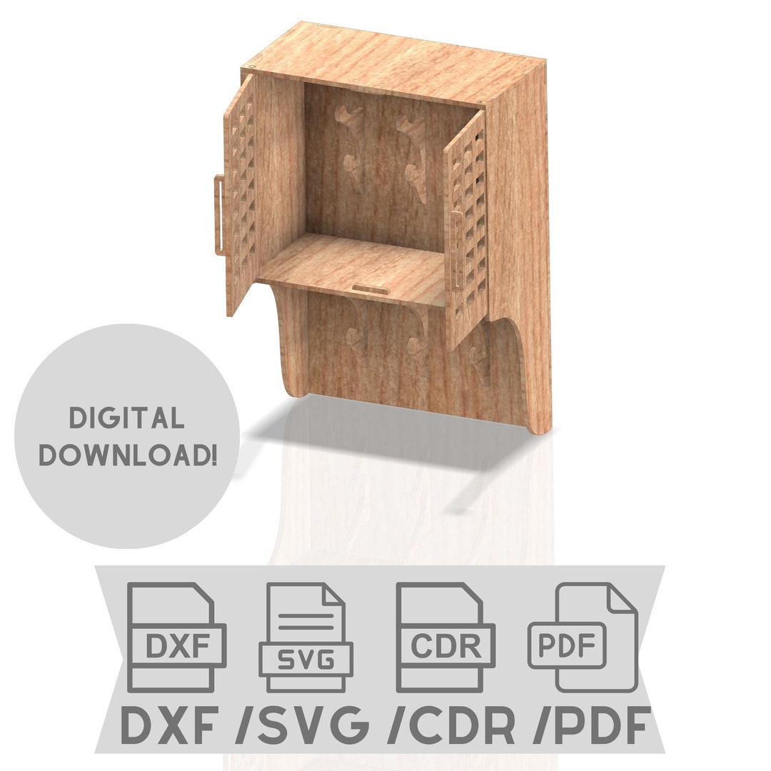 Laser Cut Keychain Box Keys Cabinet Wooden SVG File CDR File DXF File ...
