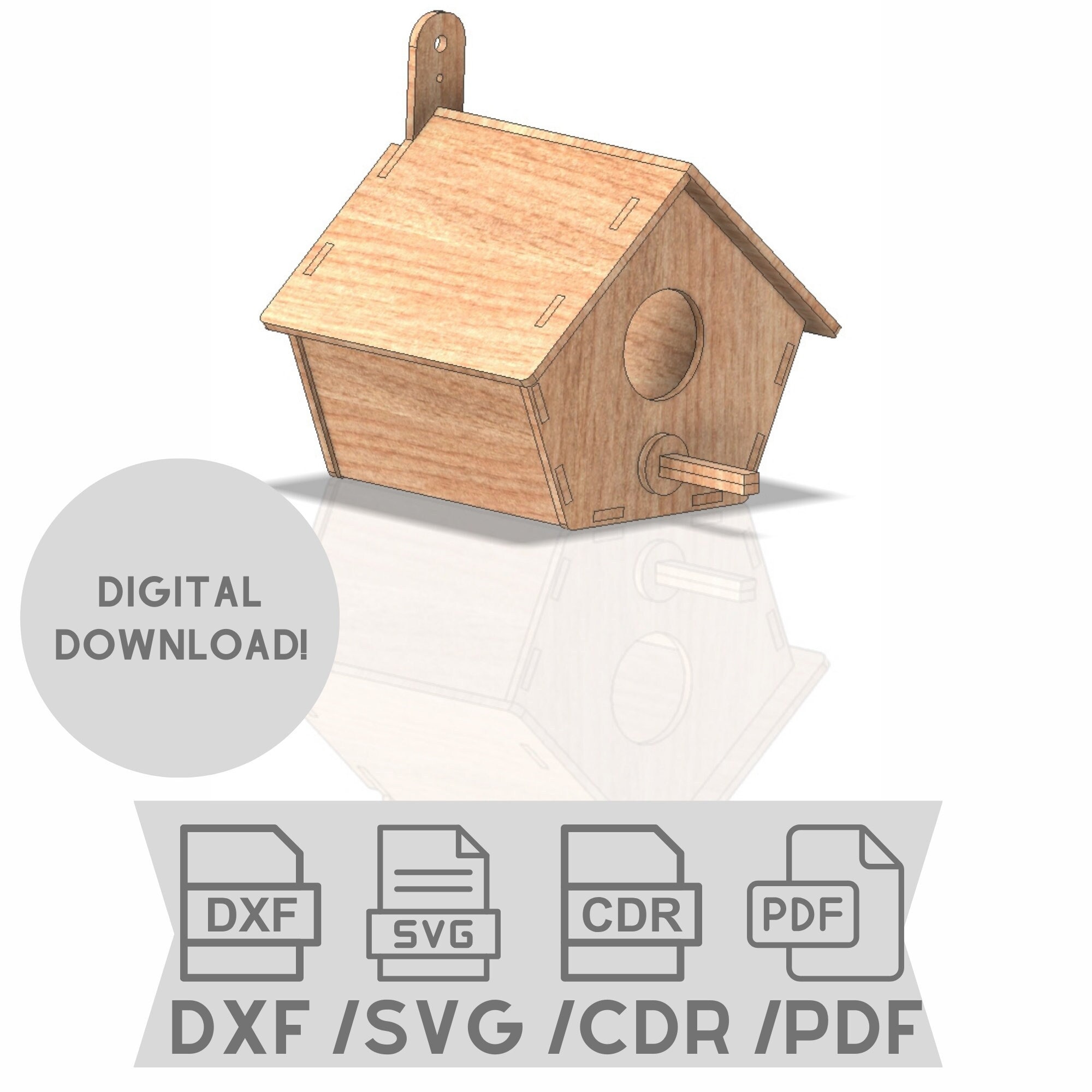 Wood Birdhouse Diy Laser Cutting SVG File CDR File DXF File for Laser ...